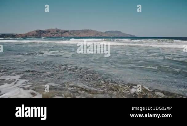 Dark gloomy waves of cold north sea. Arctic cruise to Nothern side ...