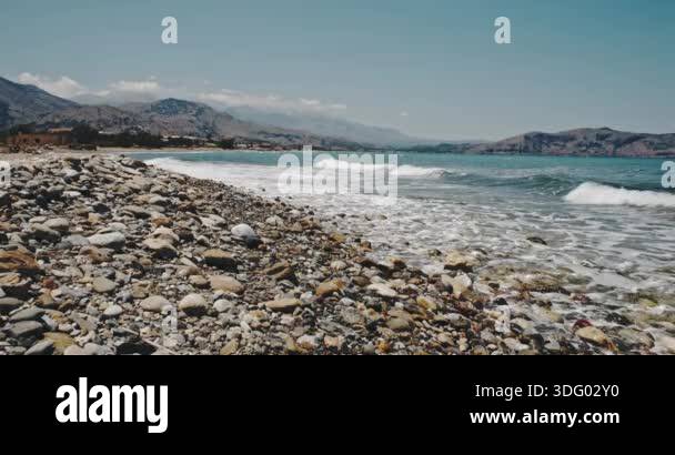 Dark gloomy waves of cold north sea. Arctic cruise to Nothern side ...