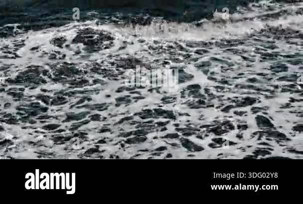 Dark gloomy waves of cold north sea. Arctic cruise to Nothern side ...