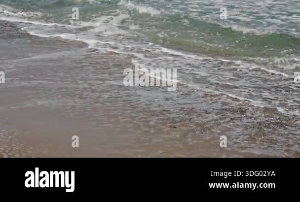 Dark gloomy waves of cold north sea. Arctic cruise to Nothern side ...