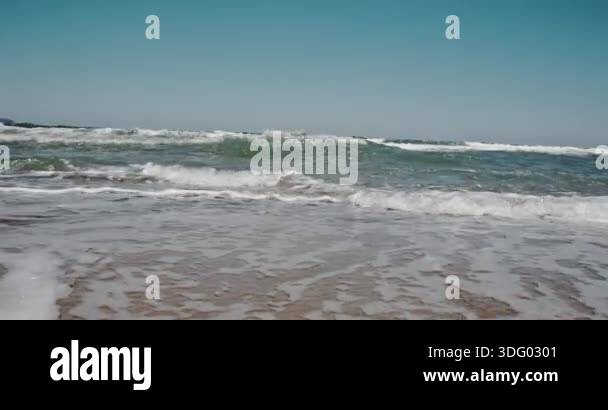 Dark gloomy waves of cold north sea. Arctic cruise to Nothern side ...