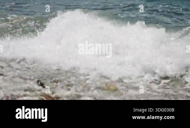 Dark gloomy waves of cold north sea. Arctic cruise to Nothern side ...
