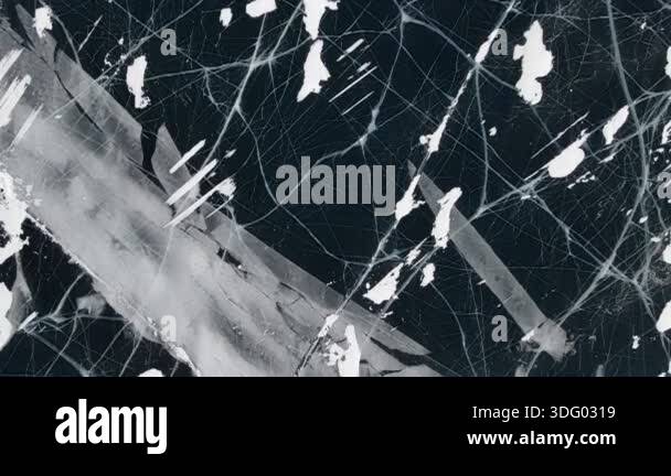 Frozen Lake Baikal, Aerial view. Beautiful winter landscape with clear ...