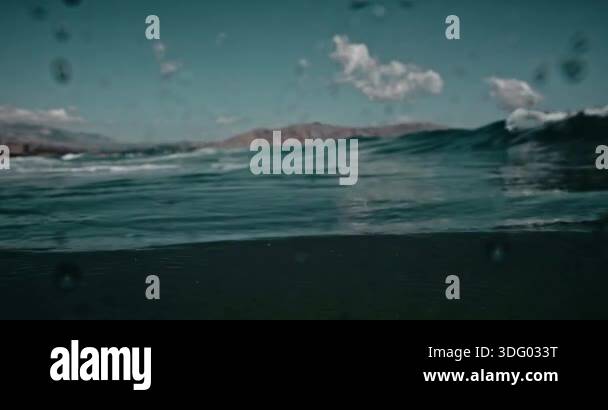 Dark gloomy waves of cold north sea. Arctic cruise to Nothern side ...