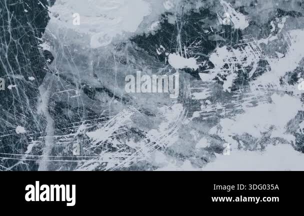 Frozen Lake Baikal, Aerial view. Beautiful winter landscape with clear ...