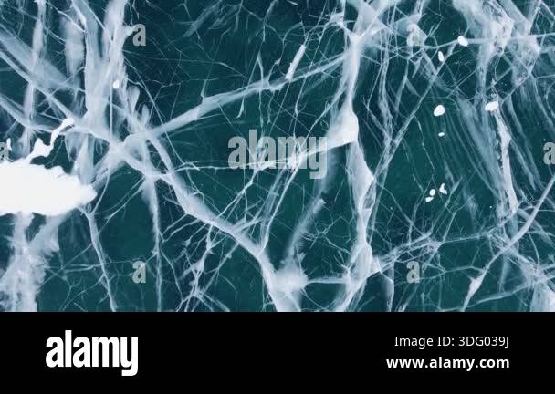 Frozen Lake Baikal, Aerial view. Beautiful winter landscape with clear ...