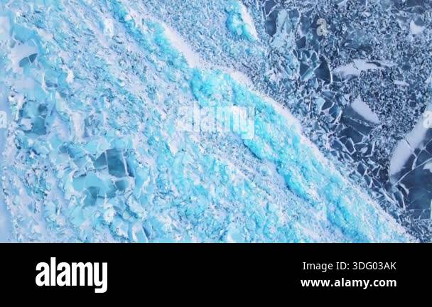 Frozen Lake Baikal, Aerial view. Beautiful winter landscape with clear ...