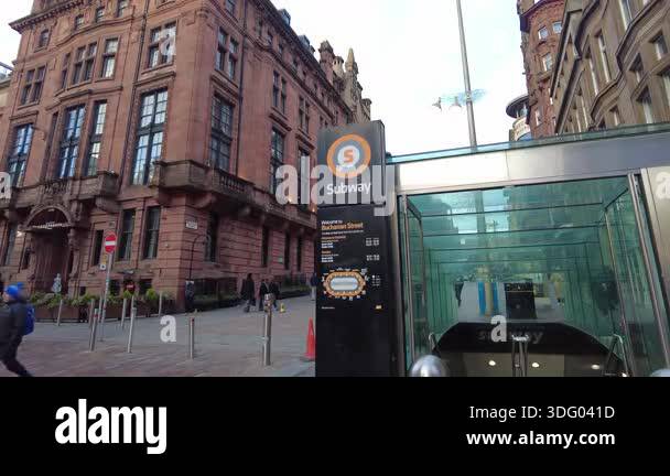 Glasgow Scotland: 7th Jan 2025: Glasgow subway entrance at Buchanan ...