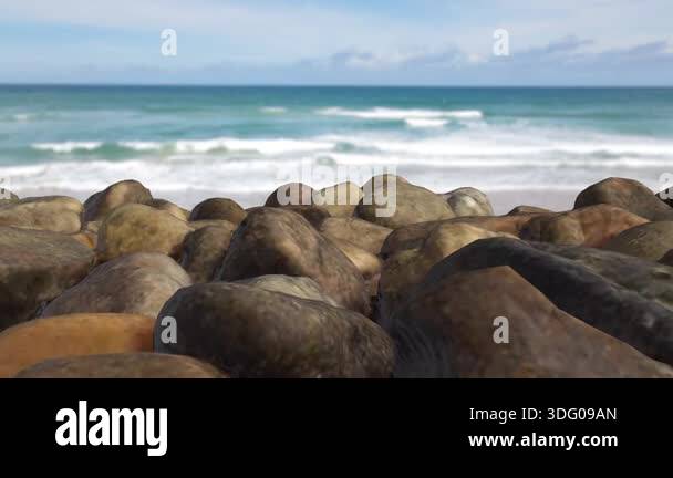 Beach Rocks with Sea Background Stock Video Footage - Alamy
