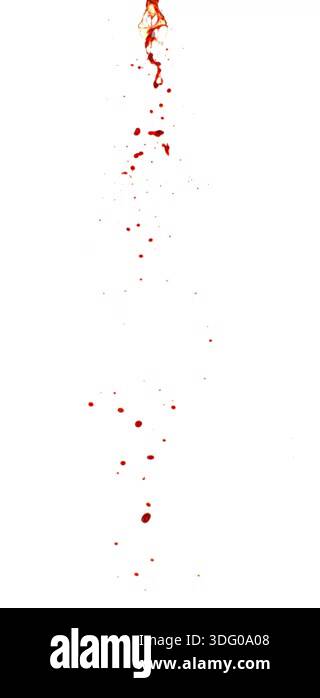Slow Motion Shot of Red Blood Dripping and Splashing on a Clean White ...
