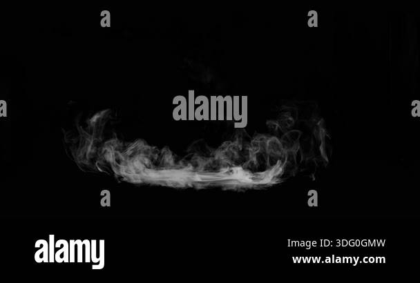 Super Slow Motion of White Surface Smoke Texture Isolated on Black ...