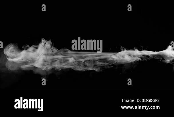 Super Slow Motion of White Surface Smoke Texture Isolated on Black ...