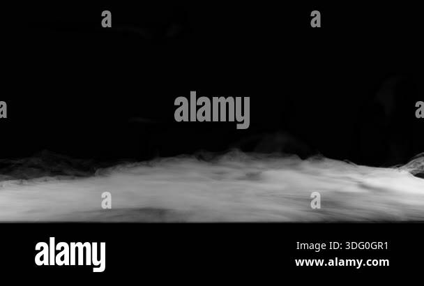 Super Slow Motion of White Surface Smoke Texture Isolated on Black ...