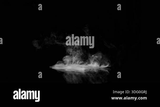 Super Slow Motion of White Rounded Smoke Texture Isolated on Black ...