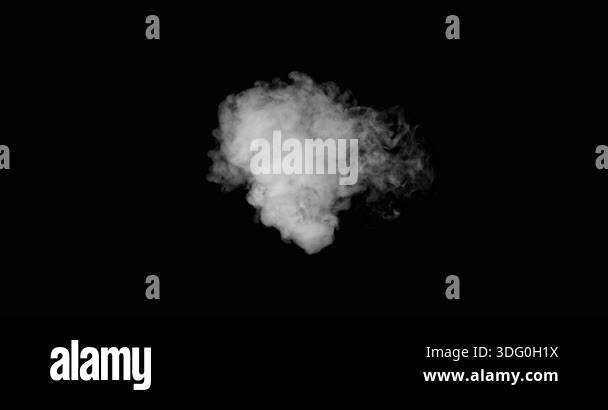 Super Slow Motion of White Surface Smoke Texture Isolated on Black ...