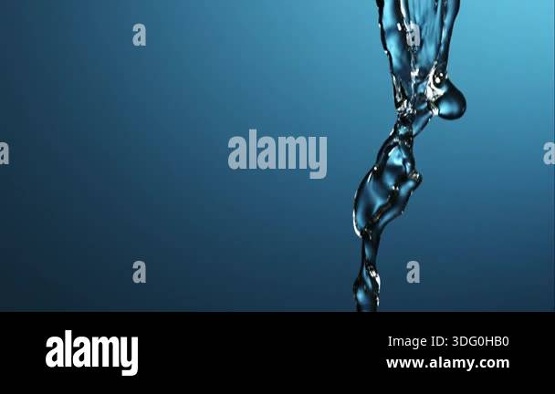 A thin stream of water begins to fall and quickly expands into a wider ...