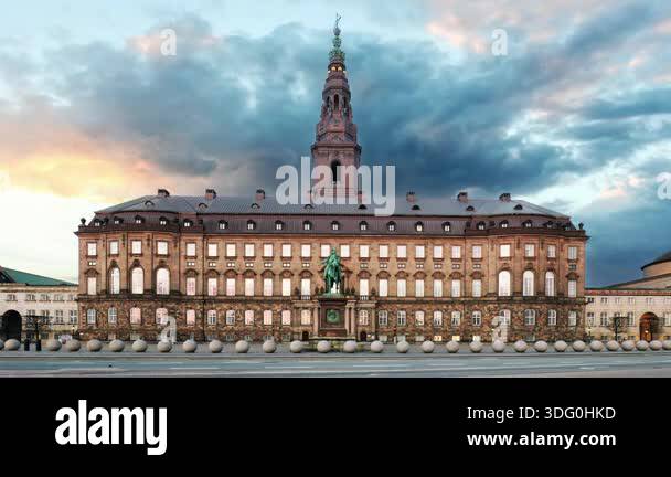 Time lapse of Copenhagen, Denmark with Christianborg palace, Danish ...