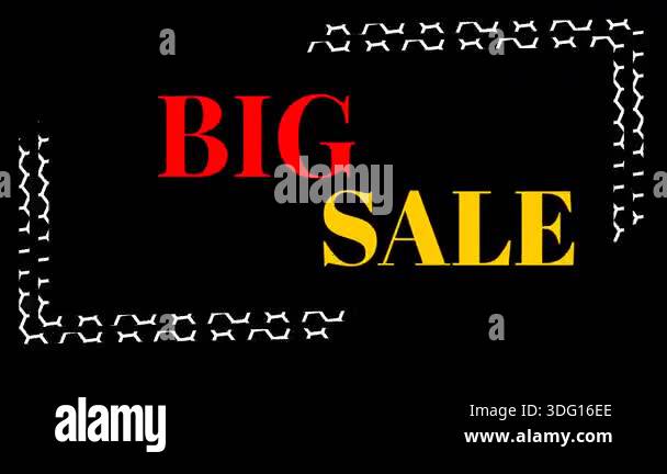 Big Sale Promotional Text Animation On A Dark Background With ...