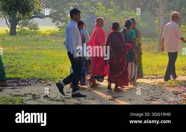 Indian people walking on rural place Stock Video Footage - Alamy
