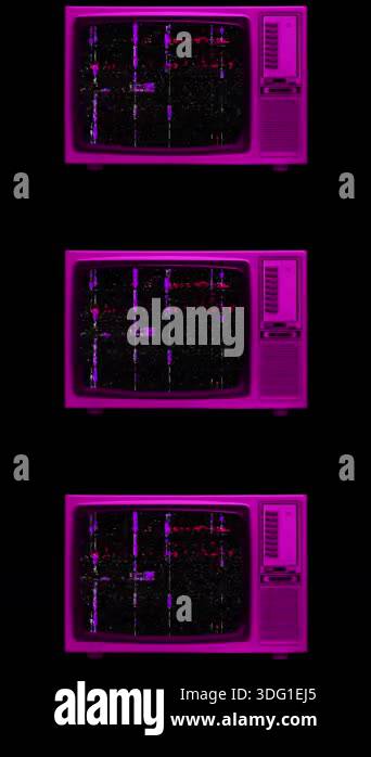 crt monitor glitch animation retro tv screen digital distortion flicker ...