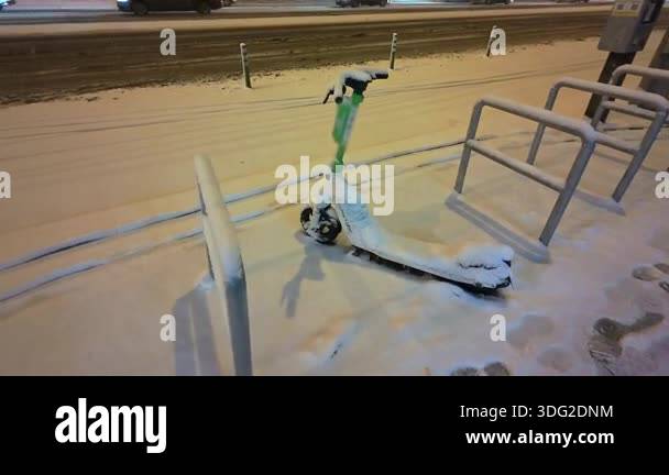 Budapest, Hungary - Jan 6, 2026: A shared electric scooter stands ...