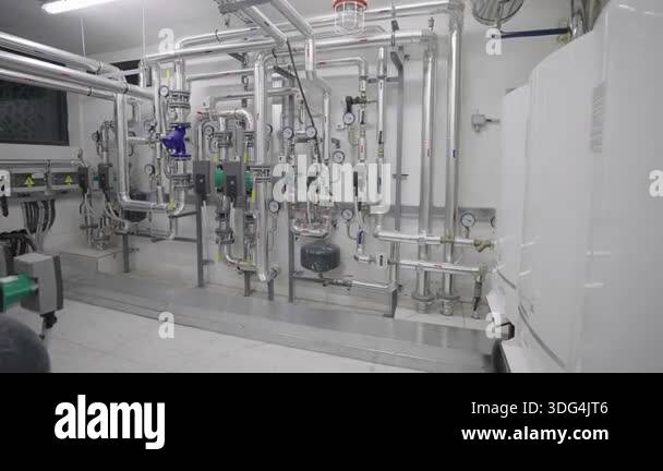 Clean modern boiler room with perfectly executed installation Stock ...