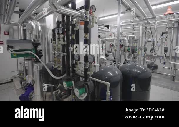 Clean modern boiler room with perfectly executed installation Stock ...