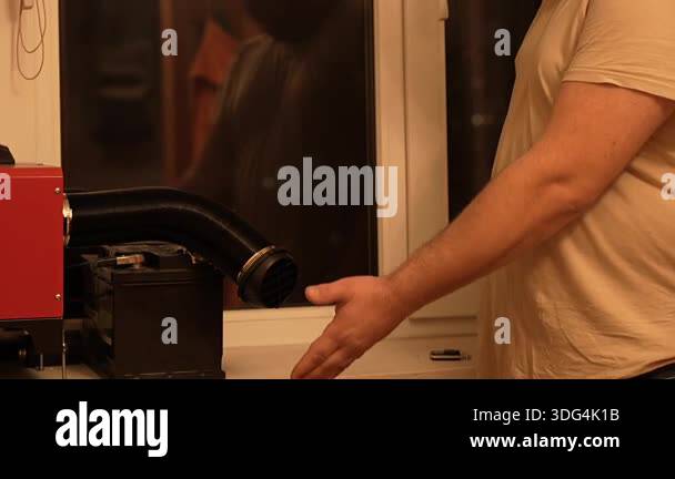 Person adjusting Electric device near window indoors Stock Video ...