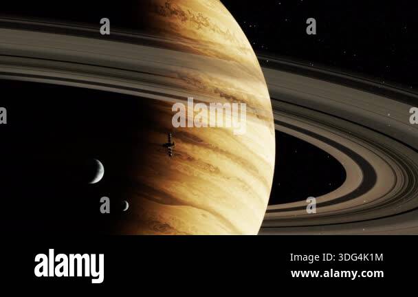 Satellite in Space passing planet, 3D animation Stock Video Footage - Alamy