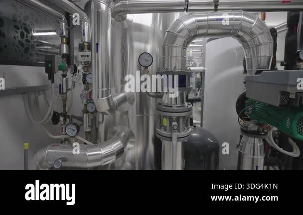 Clean modern boiler room with perfectly executed installation Stock ...