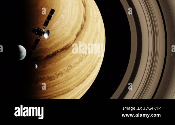 Satellite in Space passing planet, 3D animation Stock Video Footage - Alamy