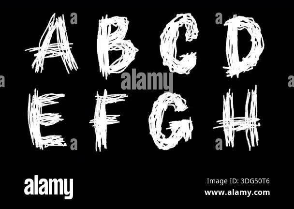 Animated scribbles font drawn by hand with a pencil and a dynamic ...
