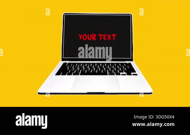 Stop-motion animation of a laptop opening and closing, with halftone ...