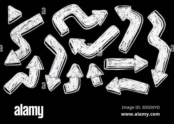 Bold arrows move across the screen in a stop motion style with hand ...