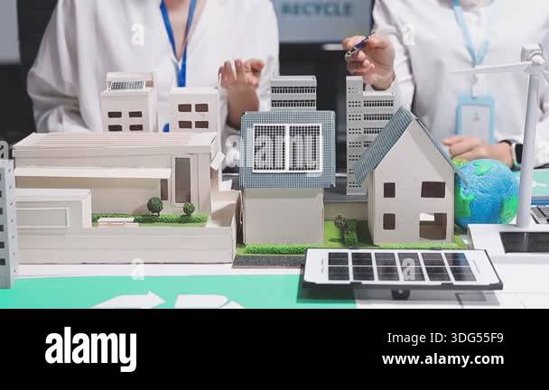 Business person meeting on solar cell panel technology. Business People ...