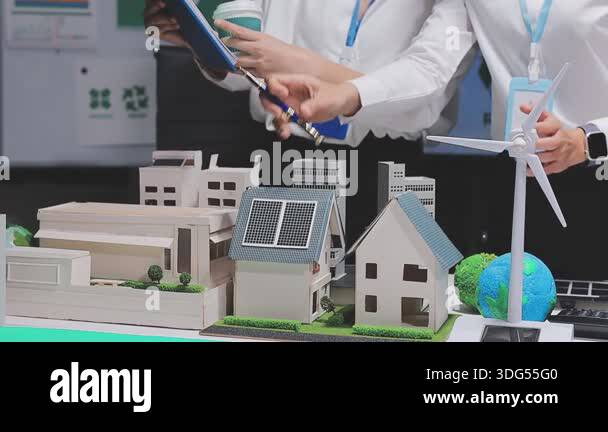 Business person meeting on solar cell panel technology. Business People ...