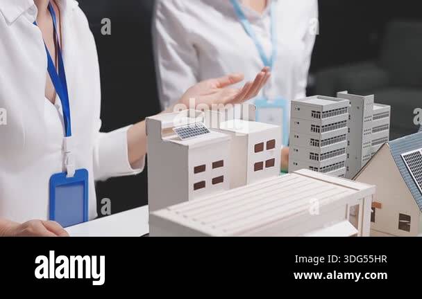 Business person meeting on solar cell panel technology. Business People ...