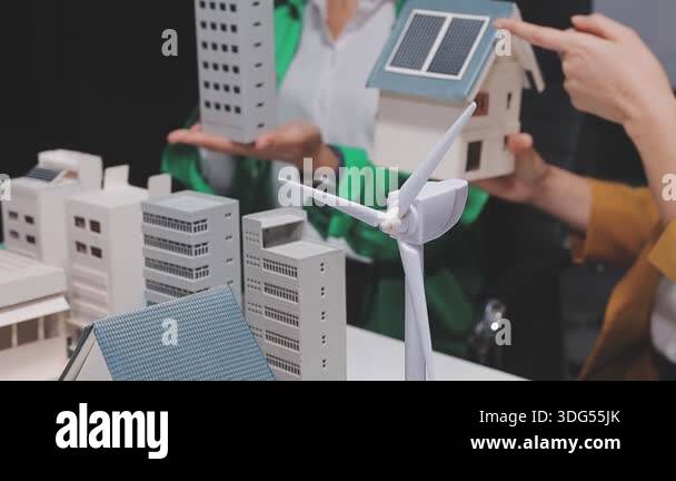 Business person meeting on solar cell panel technology. Business People ...