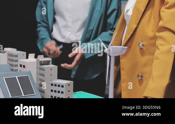 Business person meeting on solar cell panel technology. Business People ...