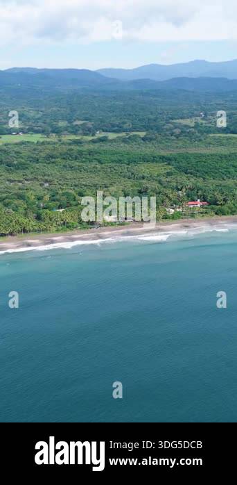 Amazing aerial view of a tropical paradise with a lush green jungle ...