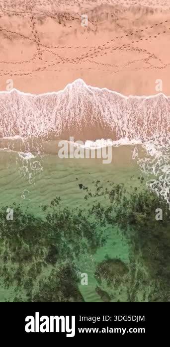 Top down aerial perspective of a beautiful coastline. Turquoise ocean ...