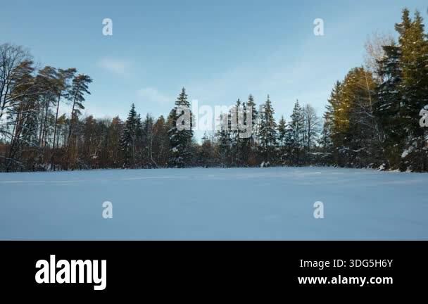 Idyllic winter landscape timelapse. 4k snowy landscape. High quality 4k ...