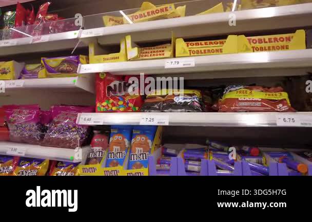 Malaysia, Bangi - June 18, 2021. Malaysian chocolate brands at Tesco ...