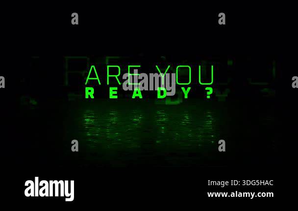 Are You Ready Motion Text Animation With Glitch Effect, Glitch Title ...