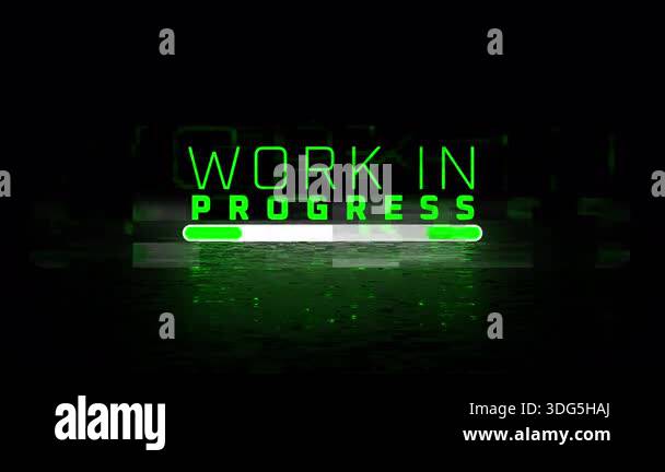 Text Warning Work in Progress With Glitch Effect, Glitch Title Video ...