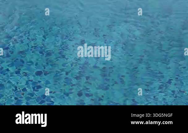 Footage of clean blue swimming pool water with gentle ripples and ...