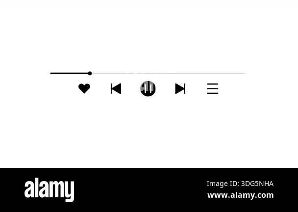 Minimal music player overlay template featuring a slider, heart, pause ...