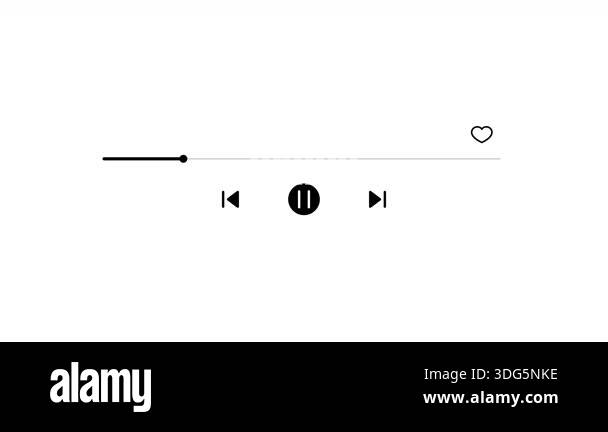 Music player overlay interface with a progress bar, play controls, and ...