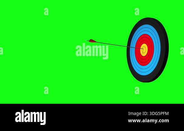 Archery target with three arrows hitting the middle - 3D rendering with ...