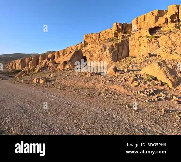 Wadi Rum Desert Jordan. The red desert and Jabal Al Qattar mountain ...